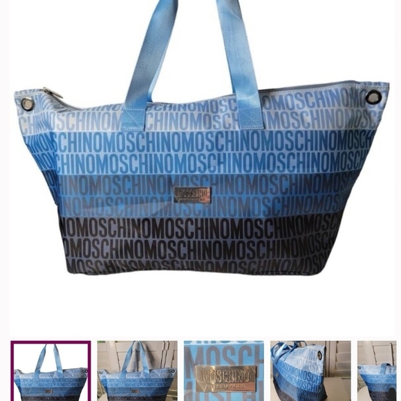 Moschino | Bags | Moschino Gradient Blue And Black Tote | Poshmark